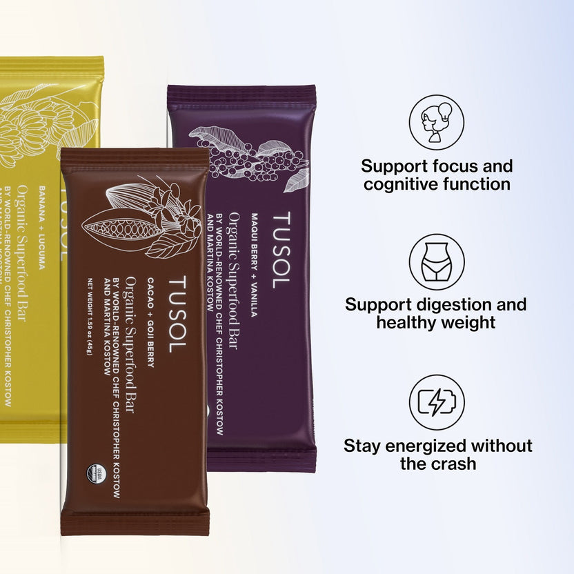 Organic Protein + Superfood Bars Sample Pack (12 Bars) - TUSOL Wellness