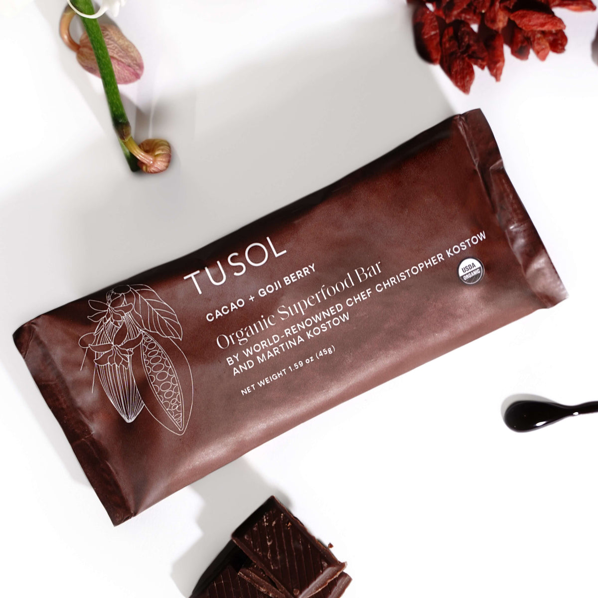 Cacao + Goji Berry Protein Bar (8 Pk) - TUSOL Wellness